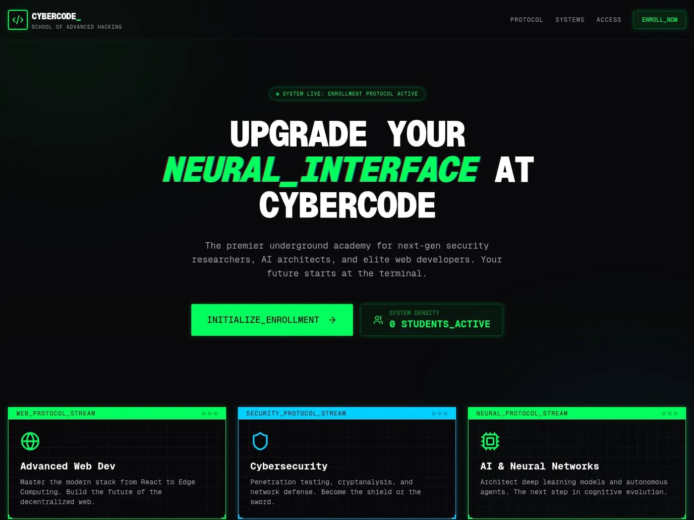 CyberCode School Enroll