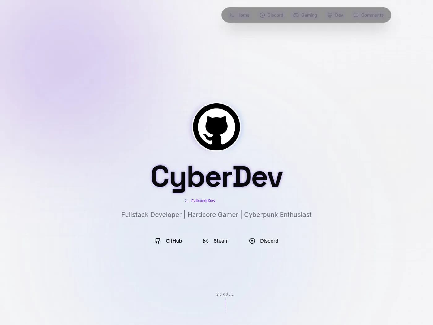CyberDev Gamer Portfolio