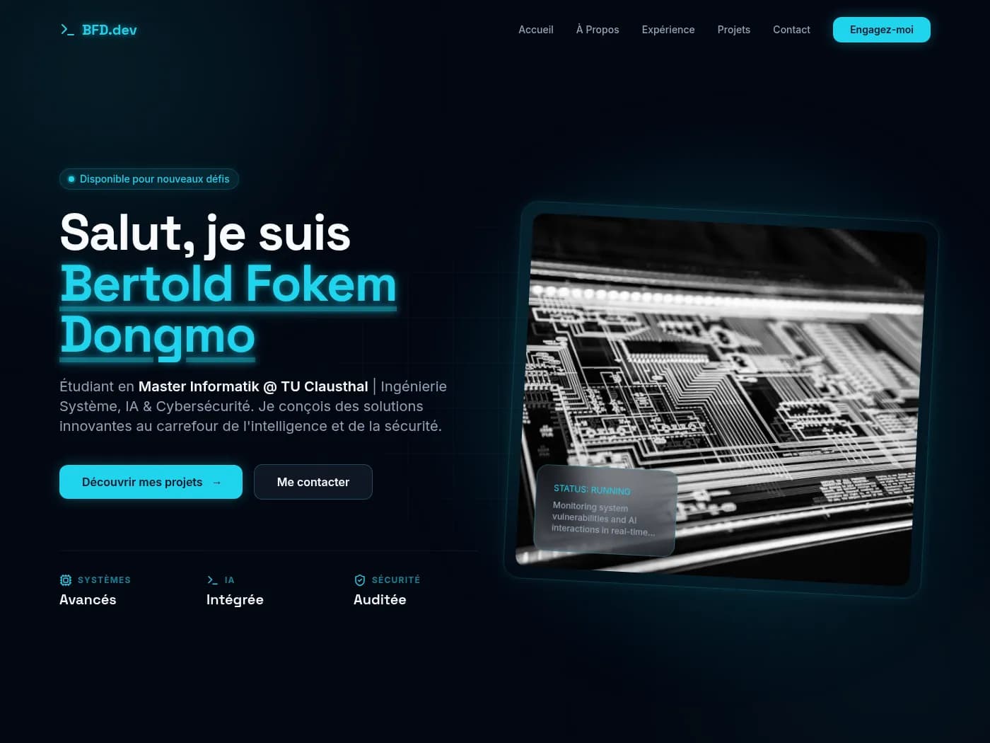 CyberDev One-Page Portfolio