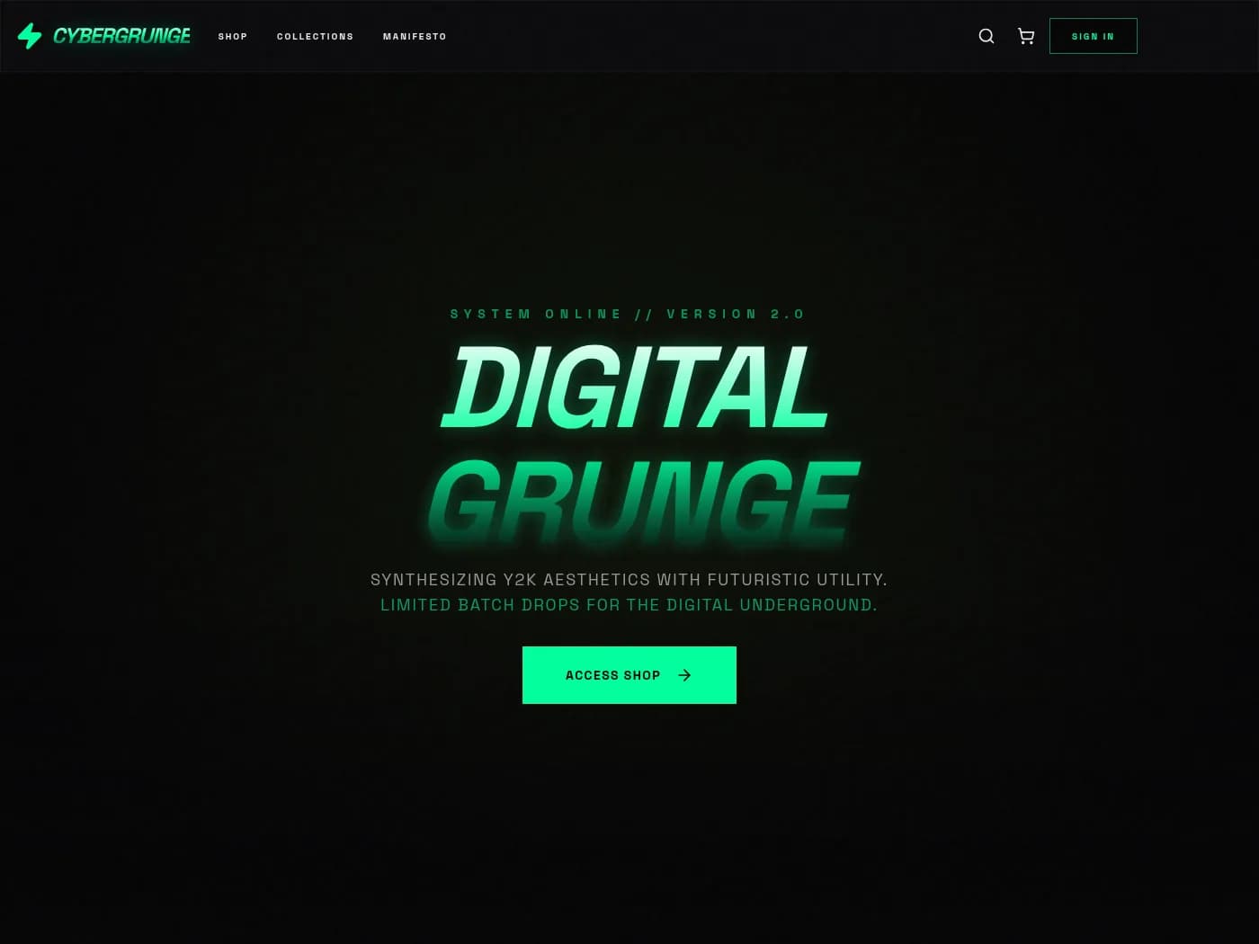 CyberGrunge Streetwear Shop