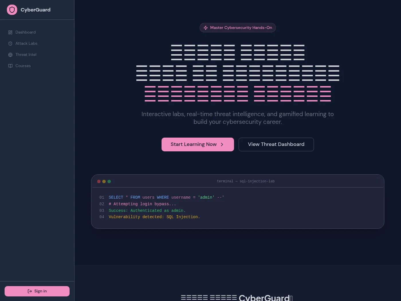 CyberGuard Lab Web App