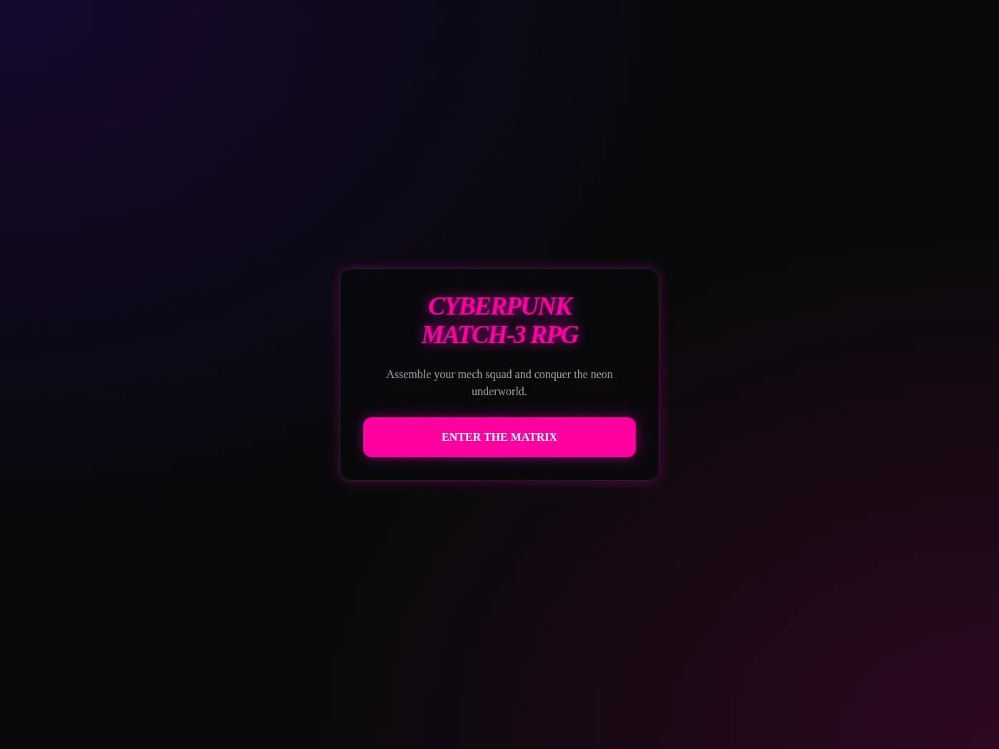 Cyberpunk Match3 RPG
