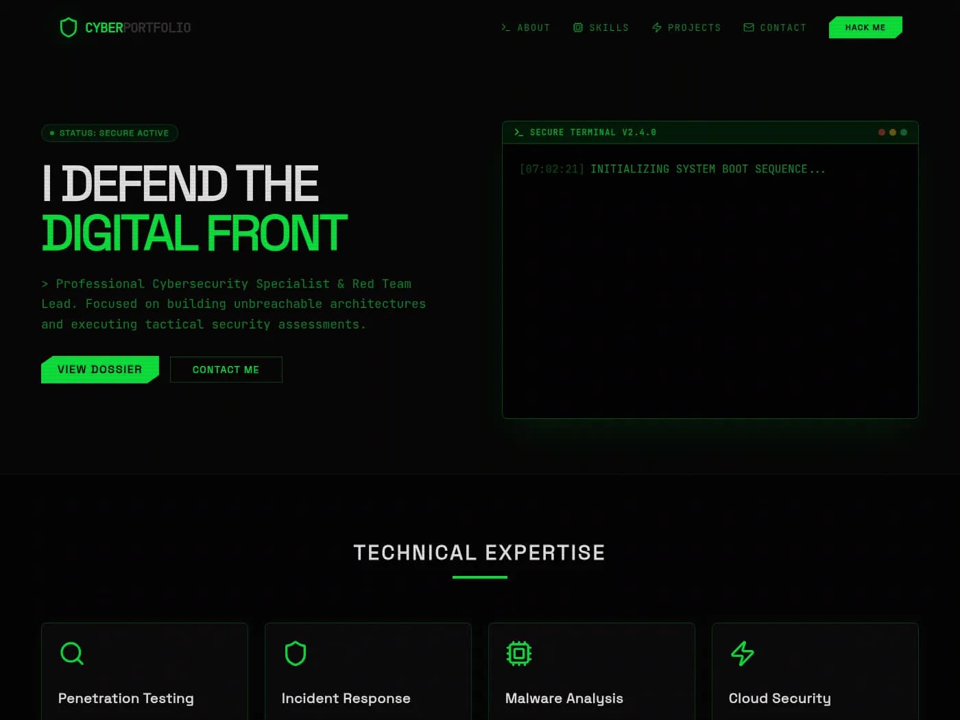 CyberSec Portfolio Wow