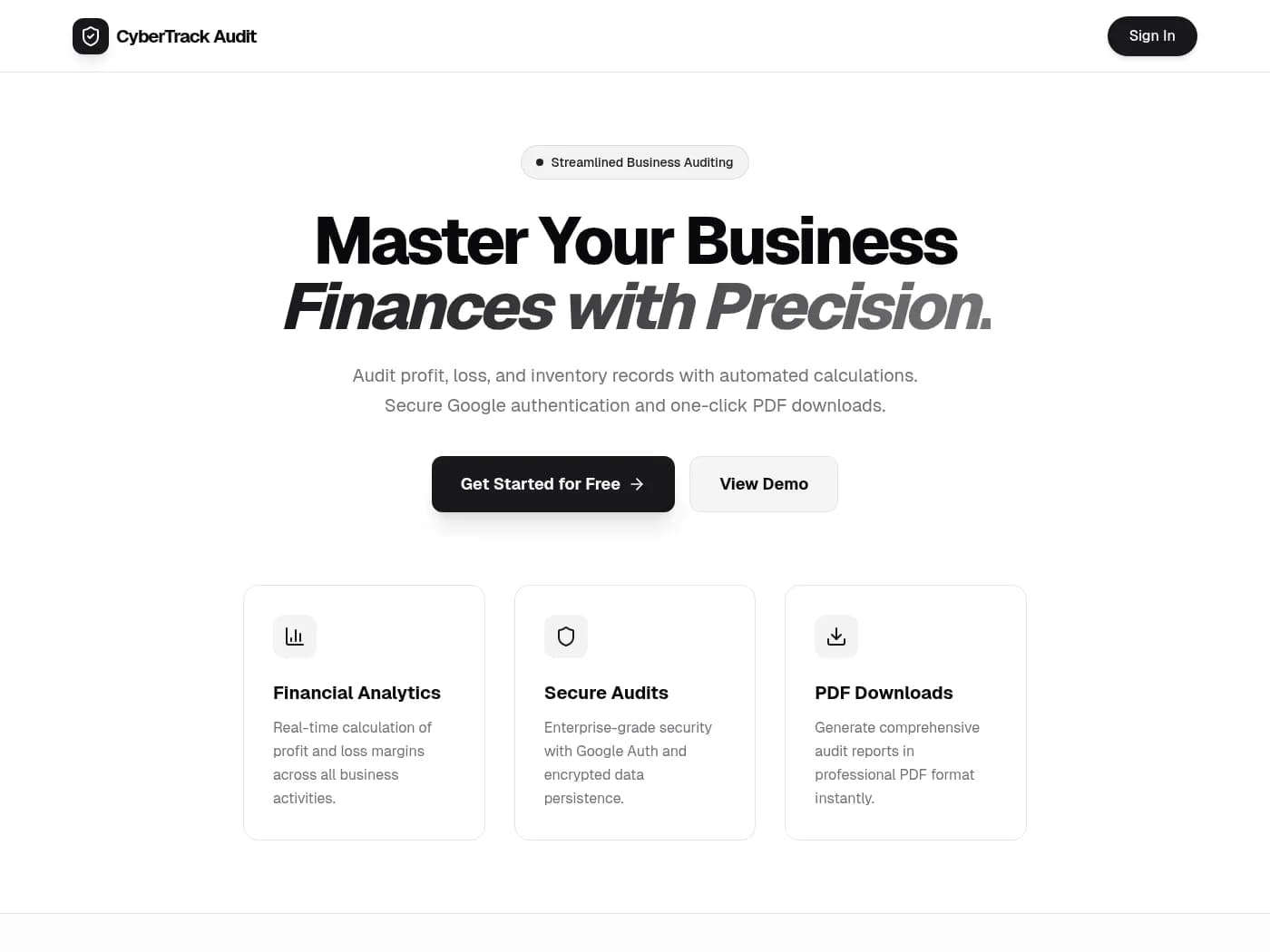 CyberTrack Audit