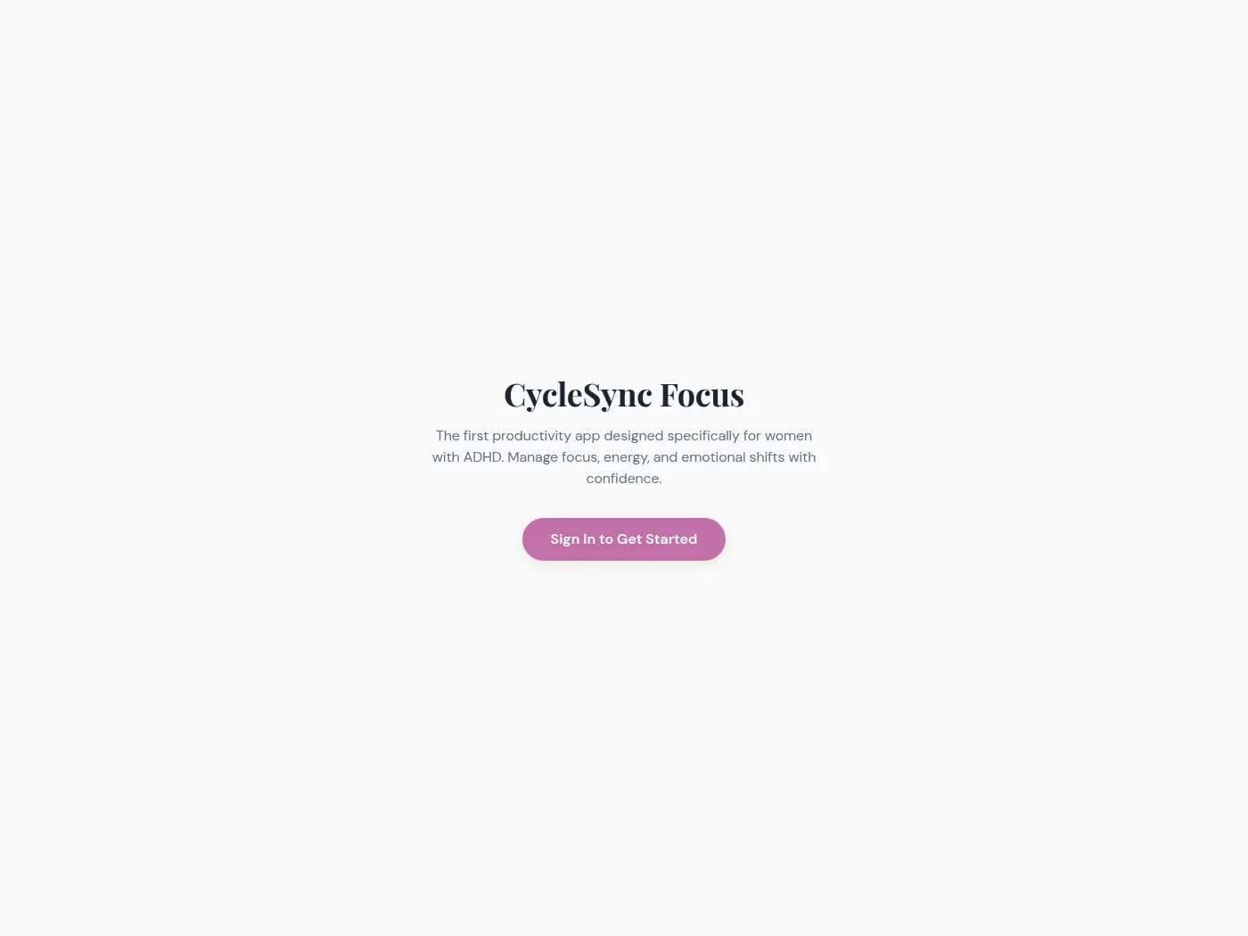 CycleSync Focus App