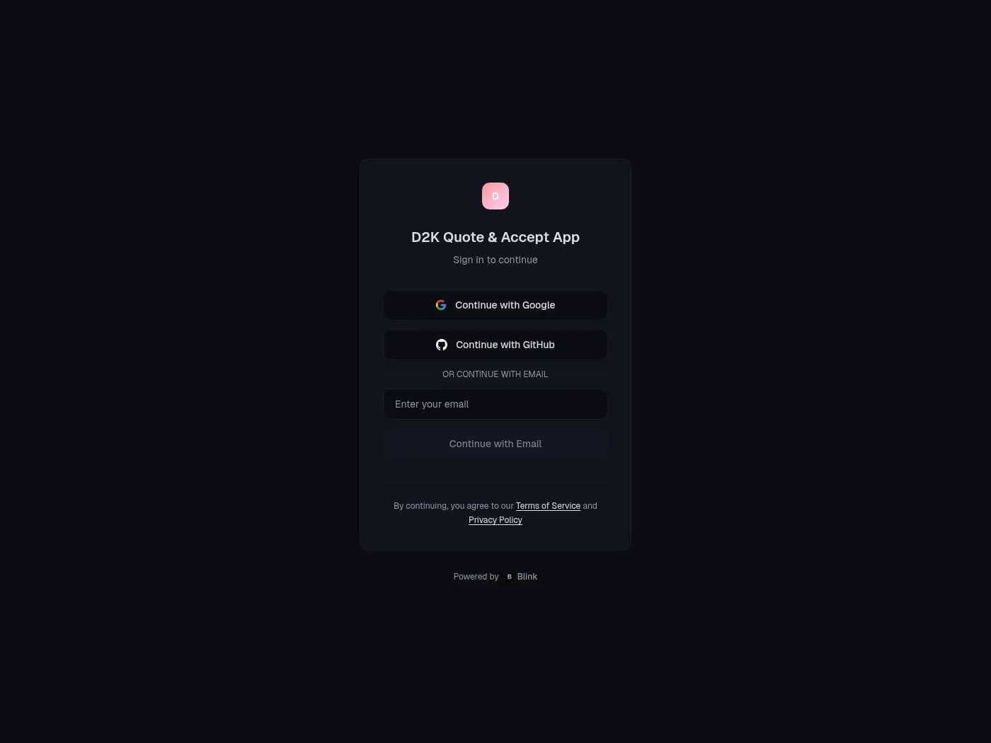 D2K Quote & Accept App
