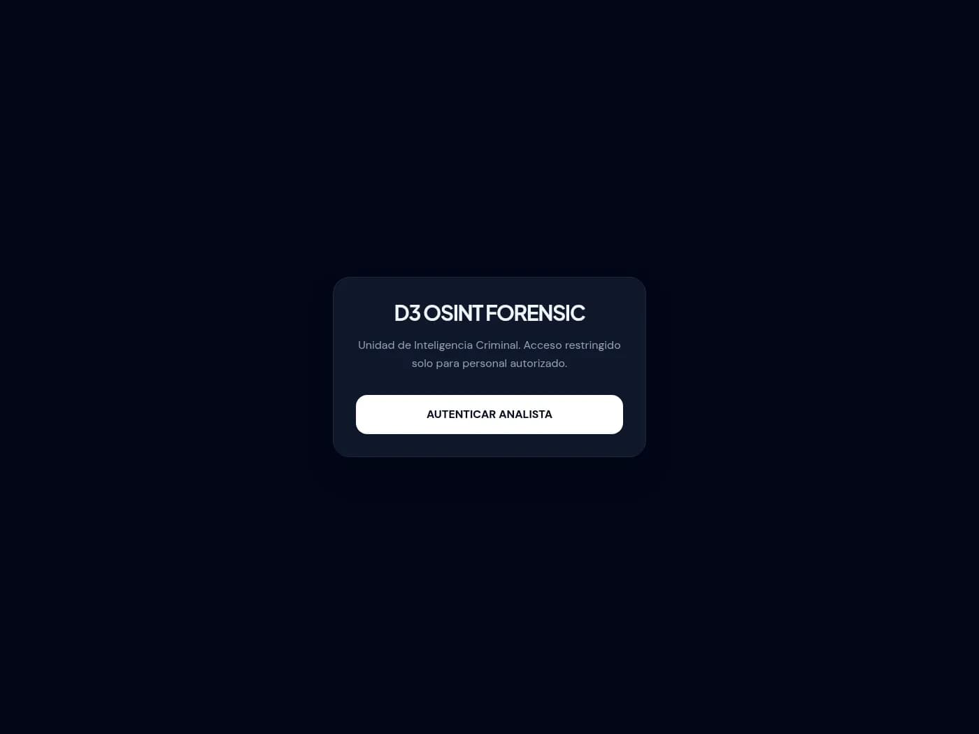 D3 OSINT Forensic System