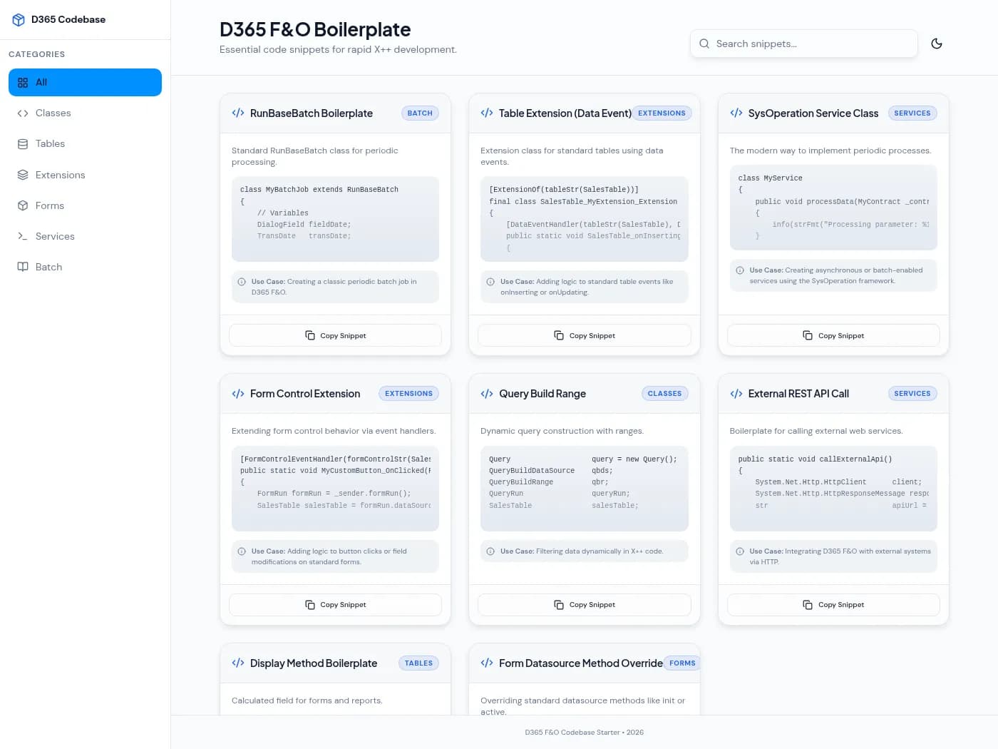 D365 F&O Codebase Starter