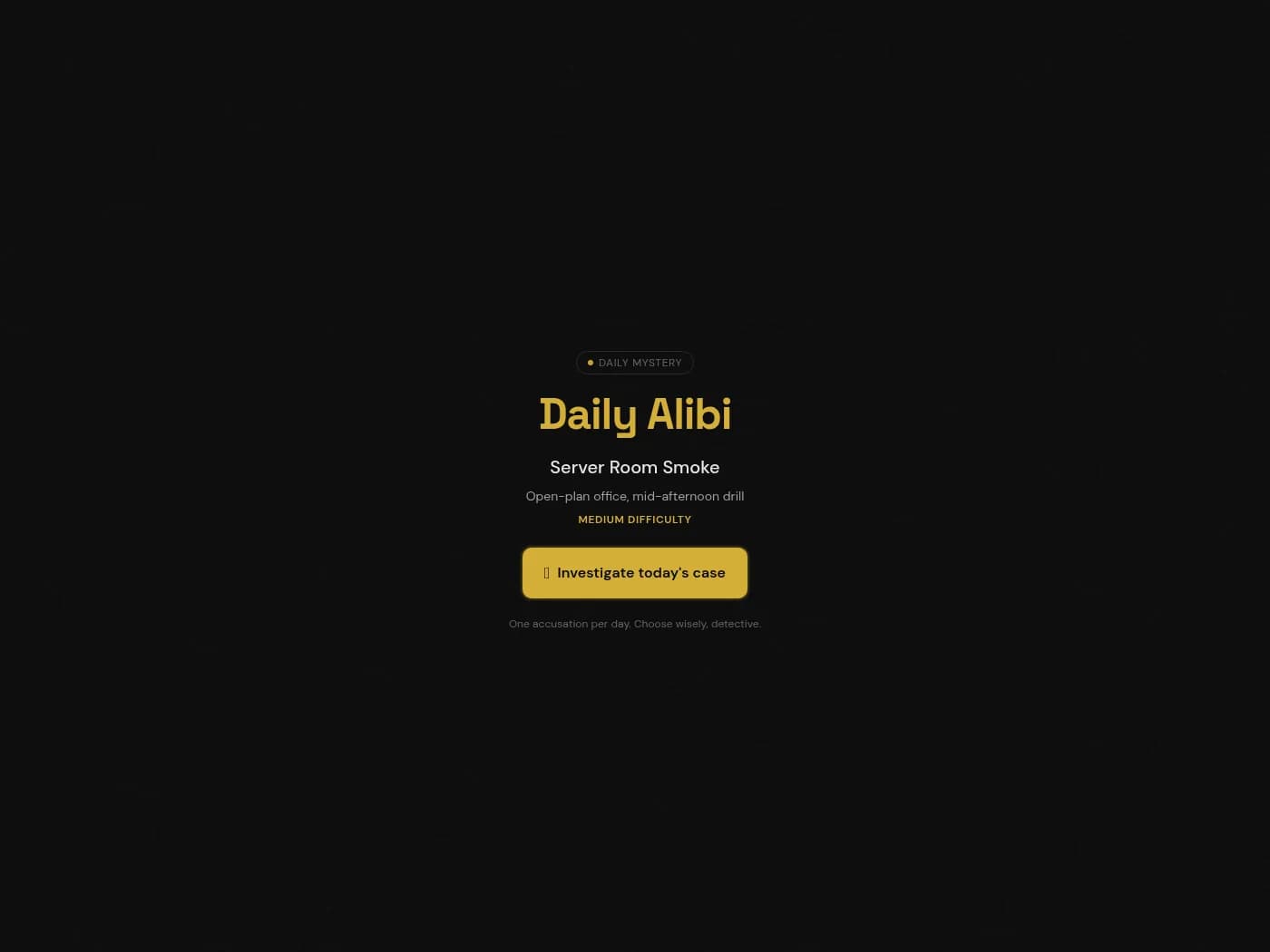 Daily Alibi Game