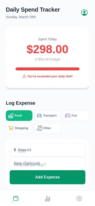 Daily Spend Tracker