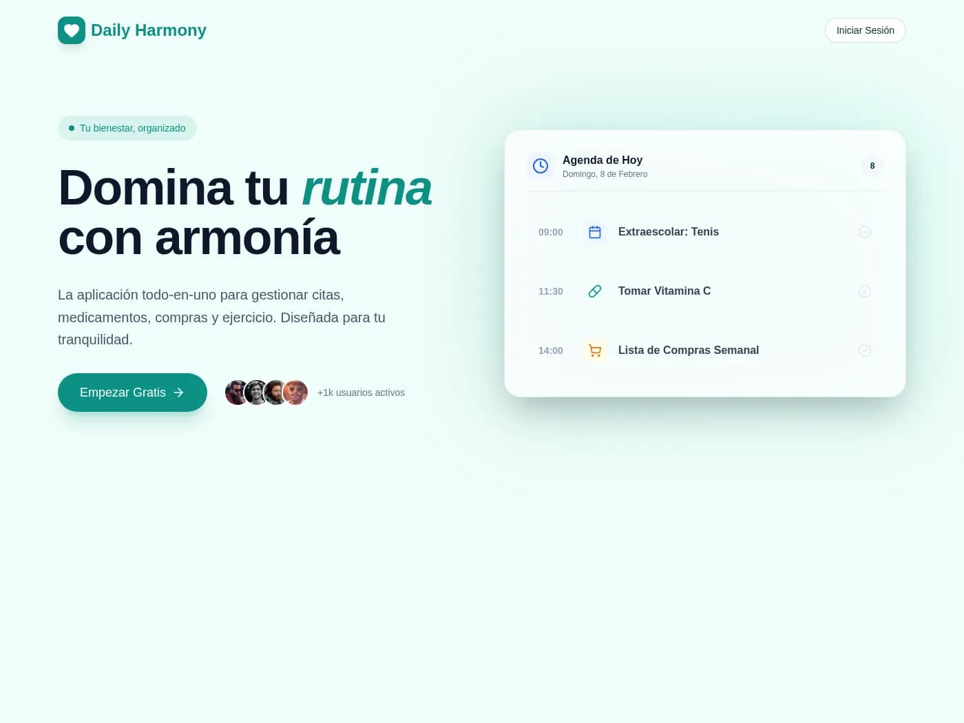 Daily Harmony Organizer
