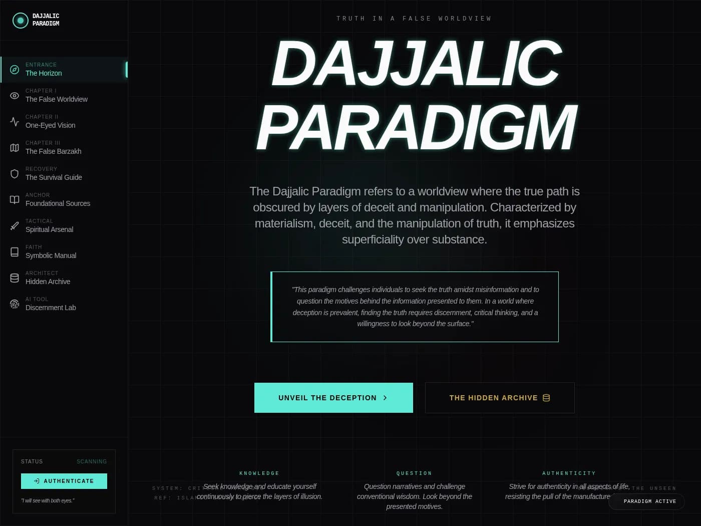 Dajjalic Paradigm Explorer