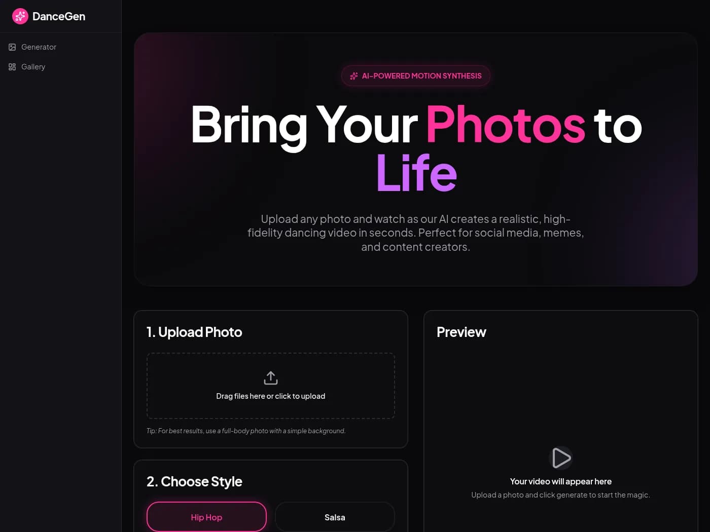 Dance Video Generator