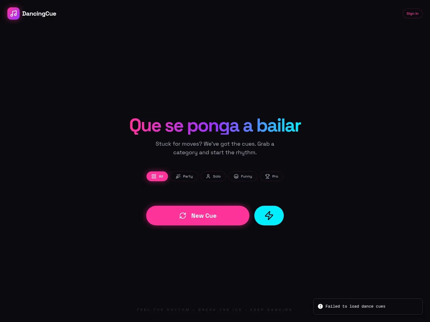Dancing Cue App