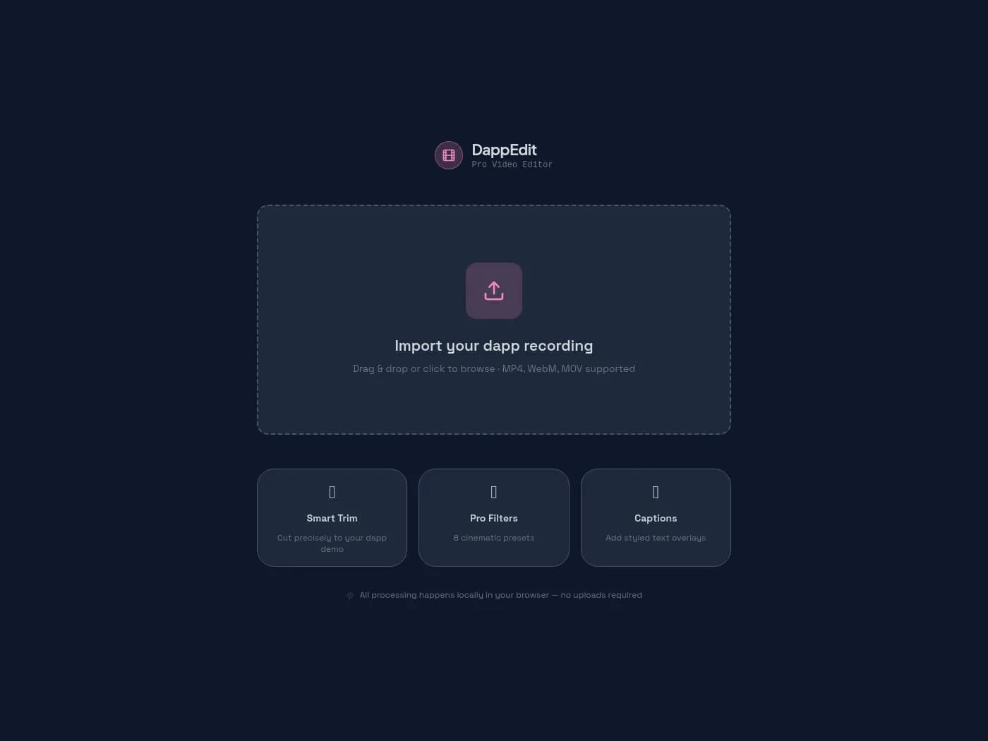 Pro Dapp Video Editor