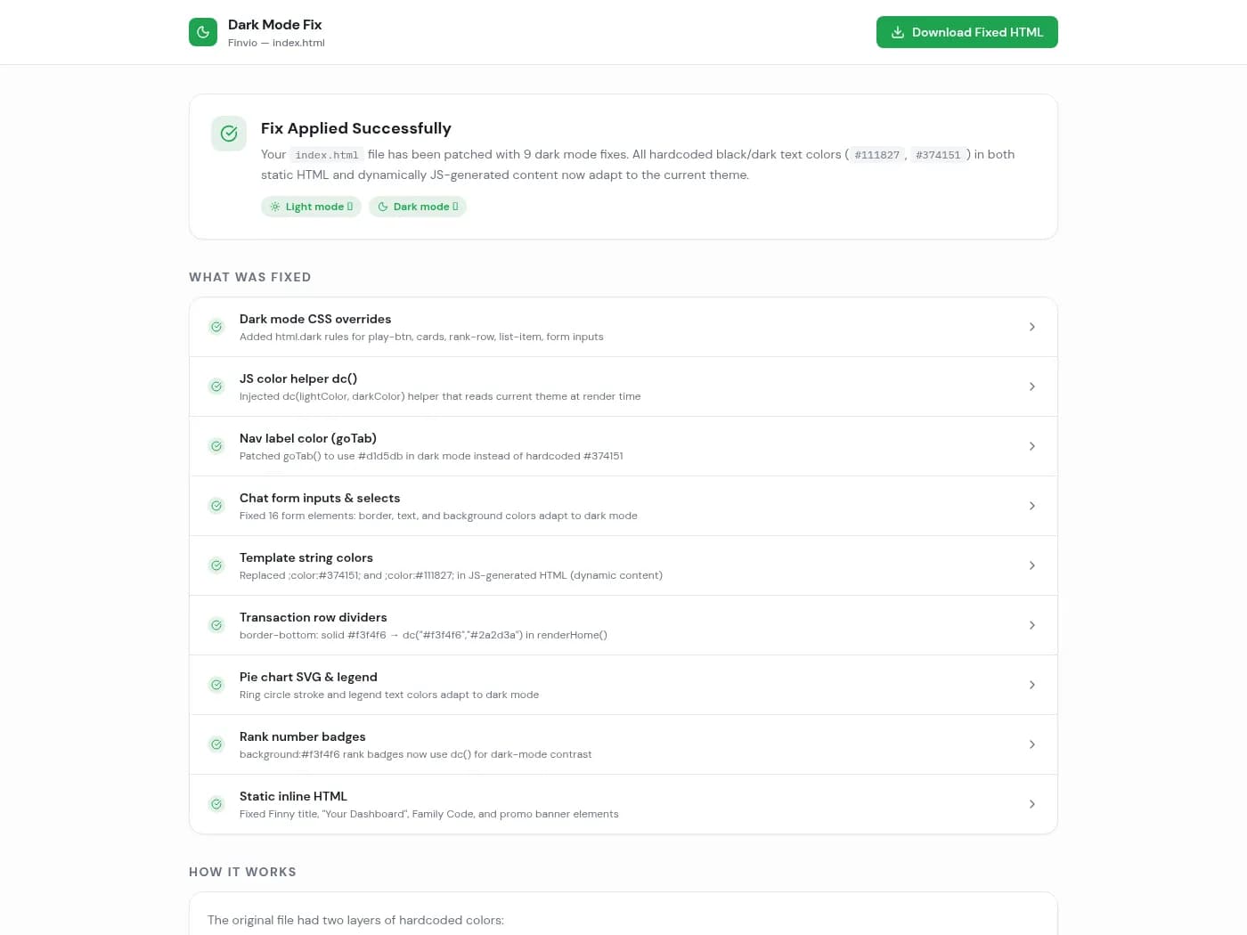 Dark Mode Text Fixer