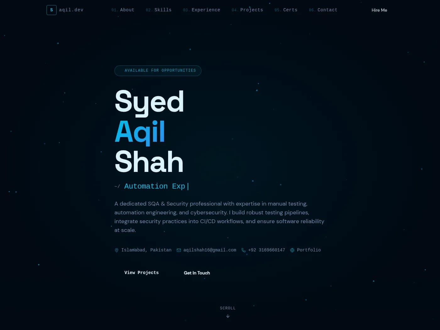 Dark Portfolio Pro