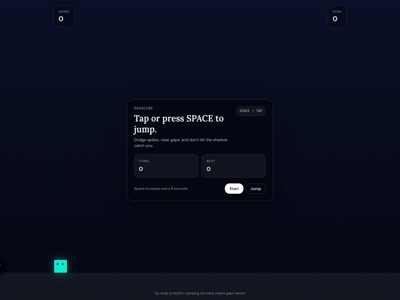 DashCube Browser Game