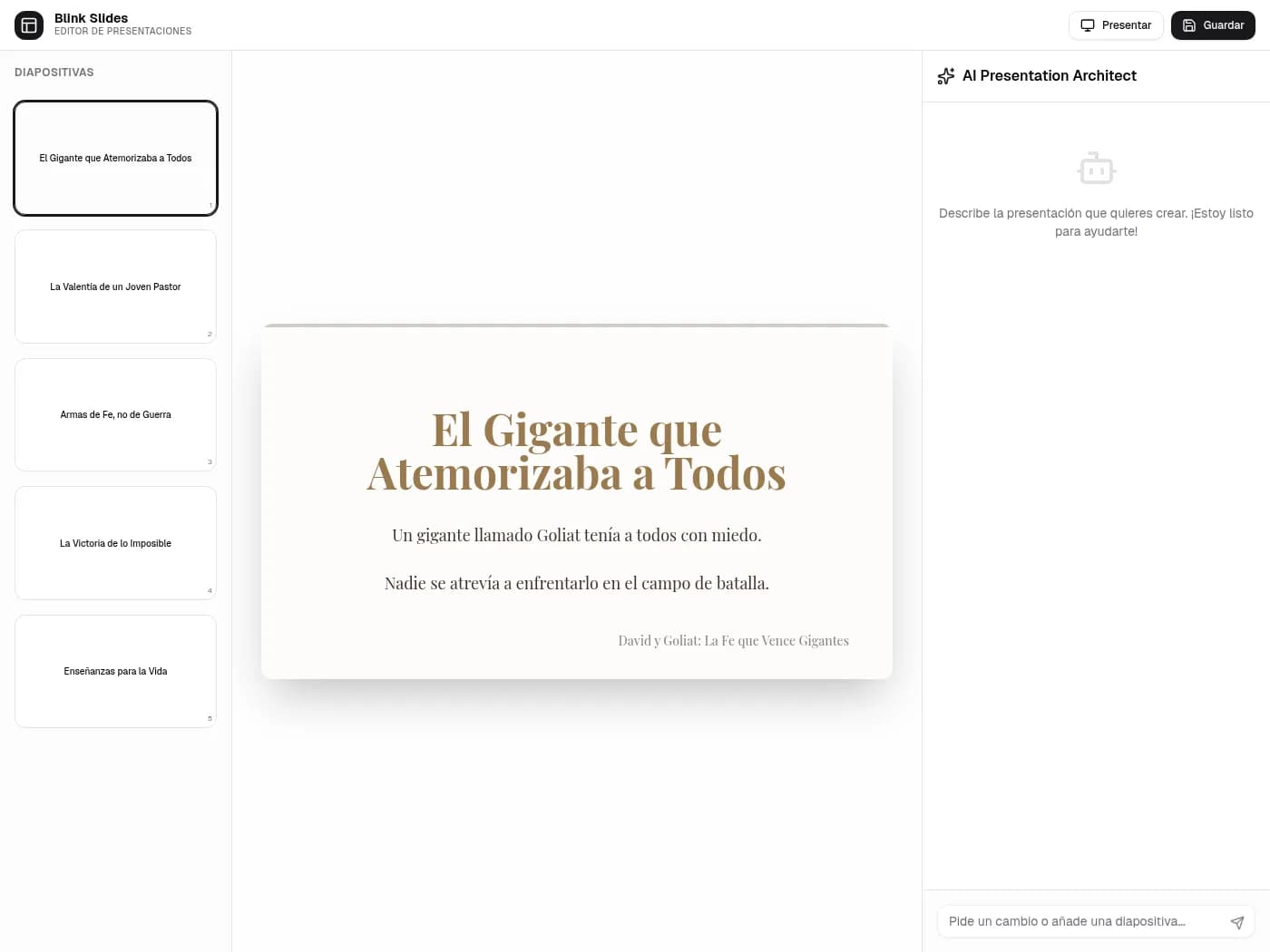 David y Goliat Slide
