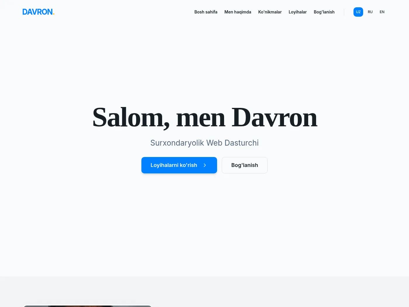 Davron Portfolio Site