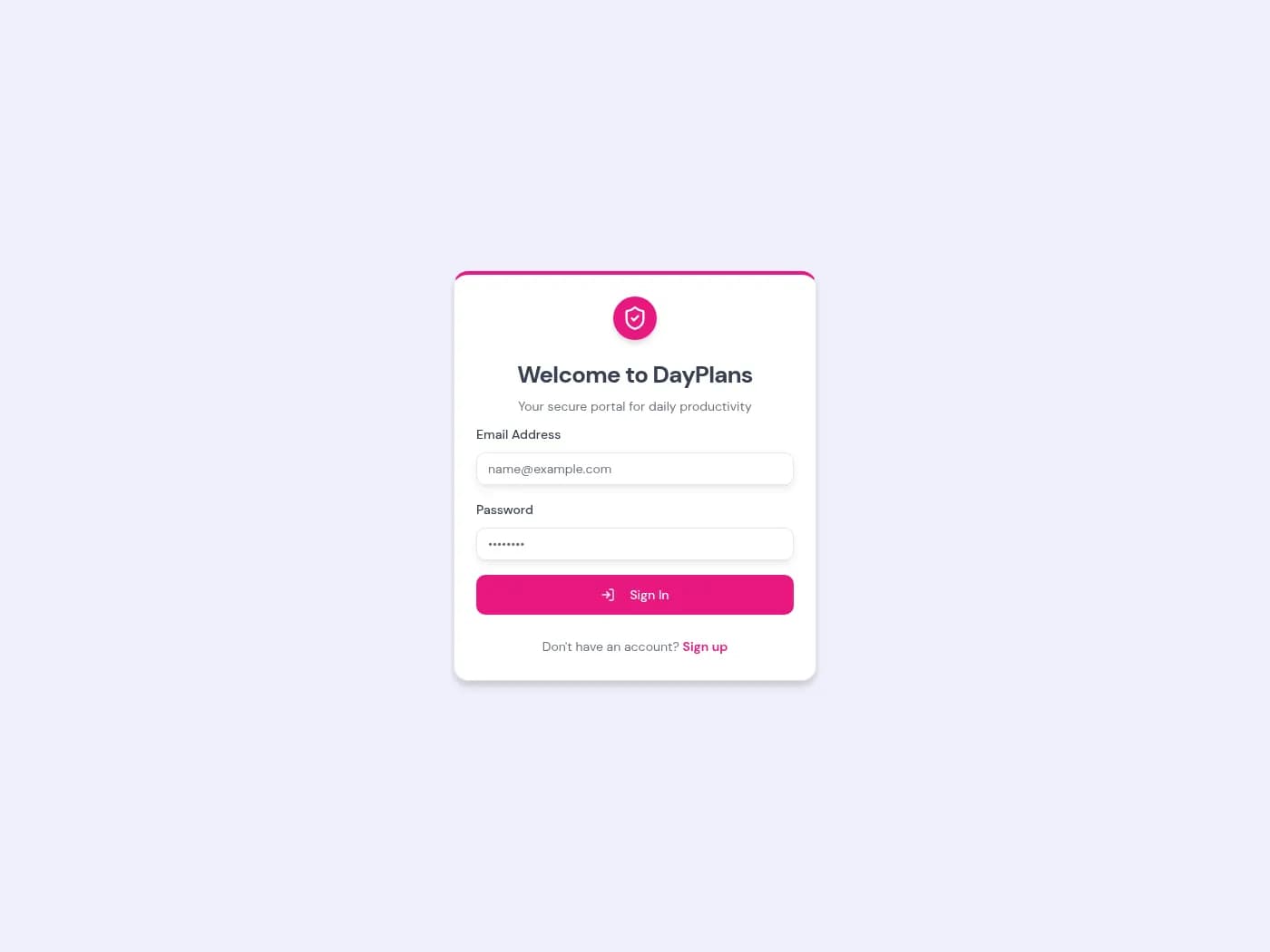 DayPlans Productivity Portal
