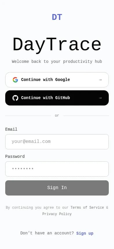 DayTrace AI Productivity Log