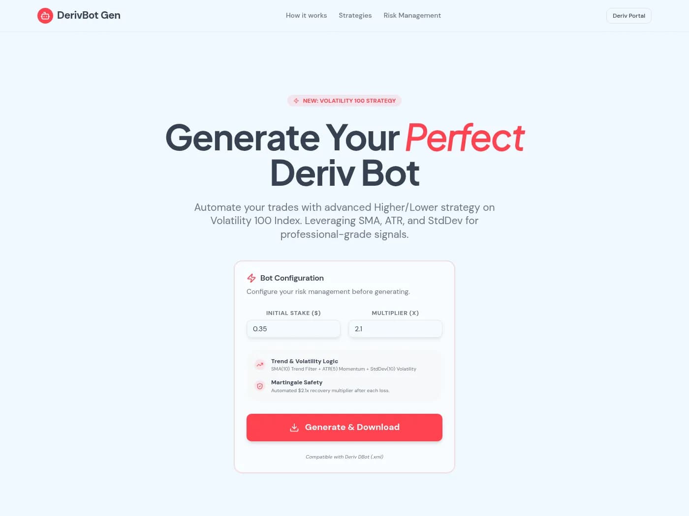 Deriv DBot XML Generator