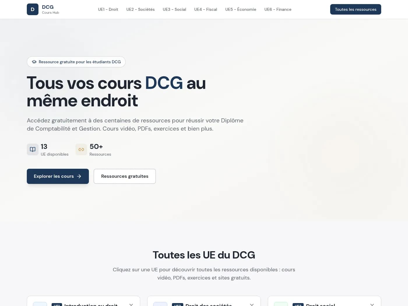 DCG Cours Hub