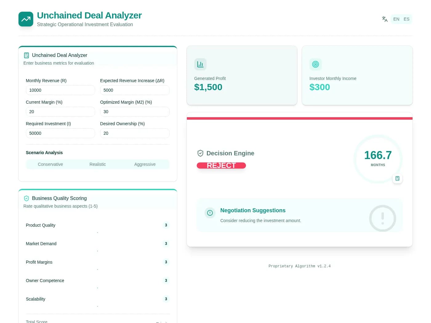Unchained Deal Analyzer