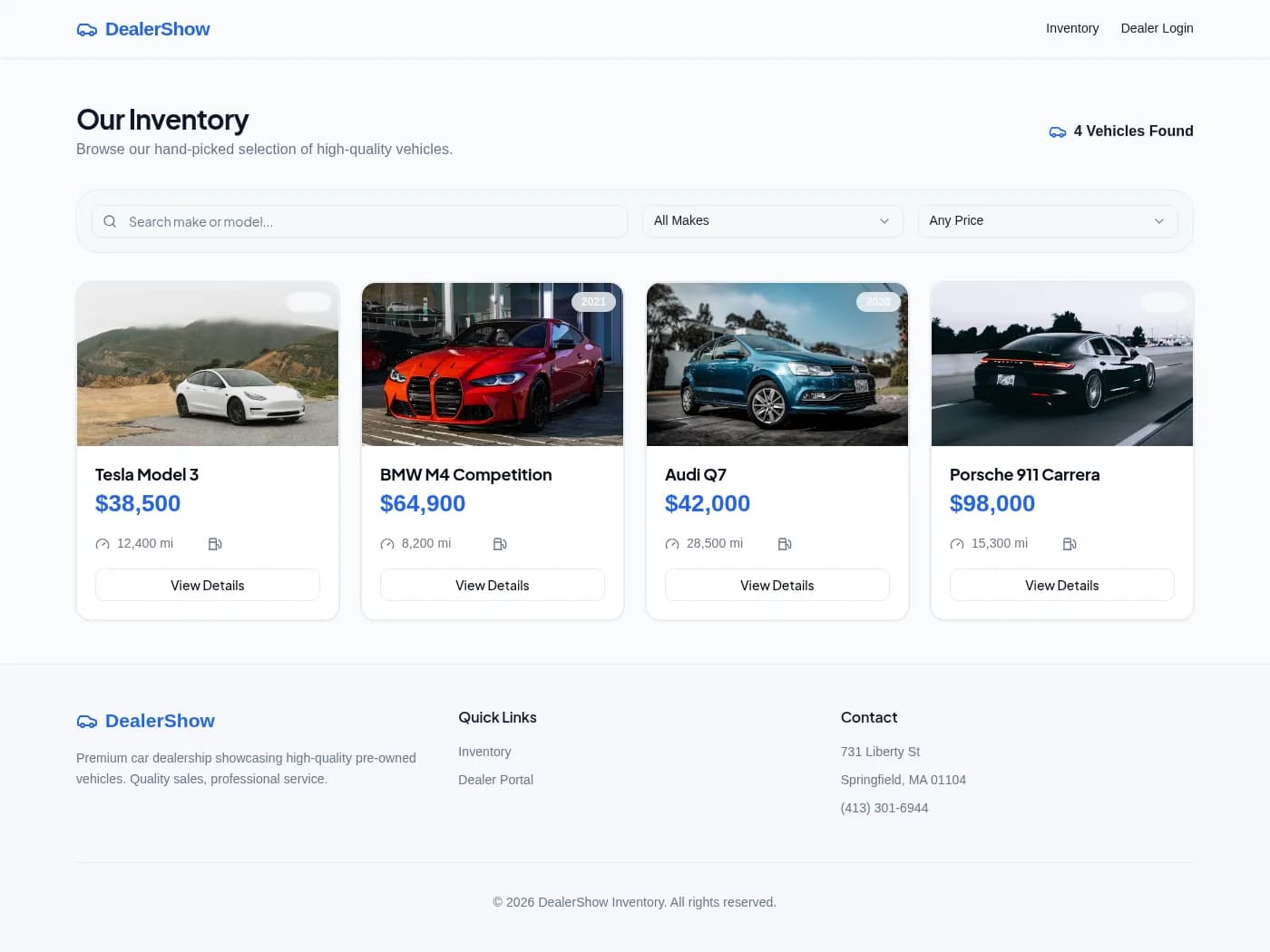 DealerShow Inventory Site