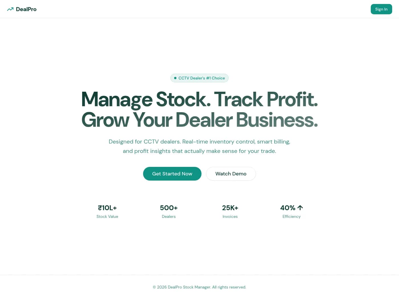 DealPro Stock Manager