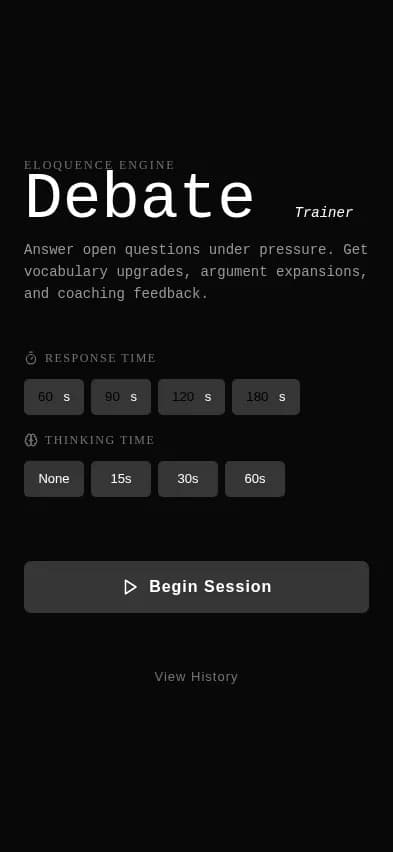 Debate Trainer iOS