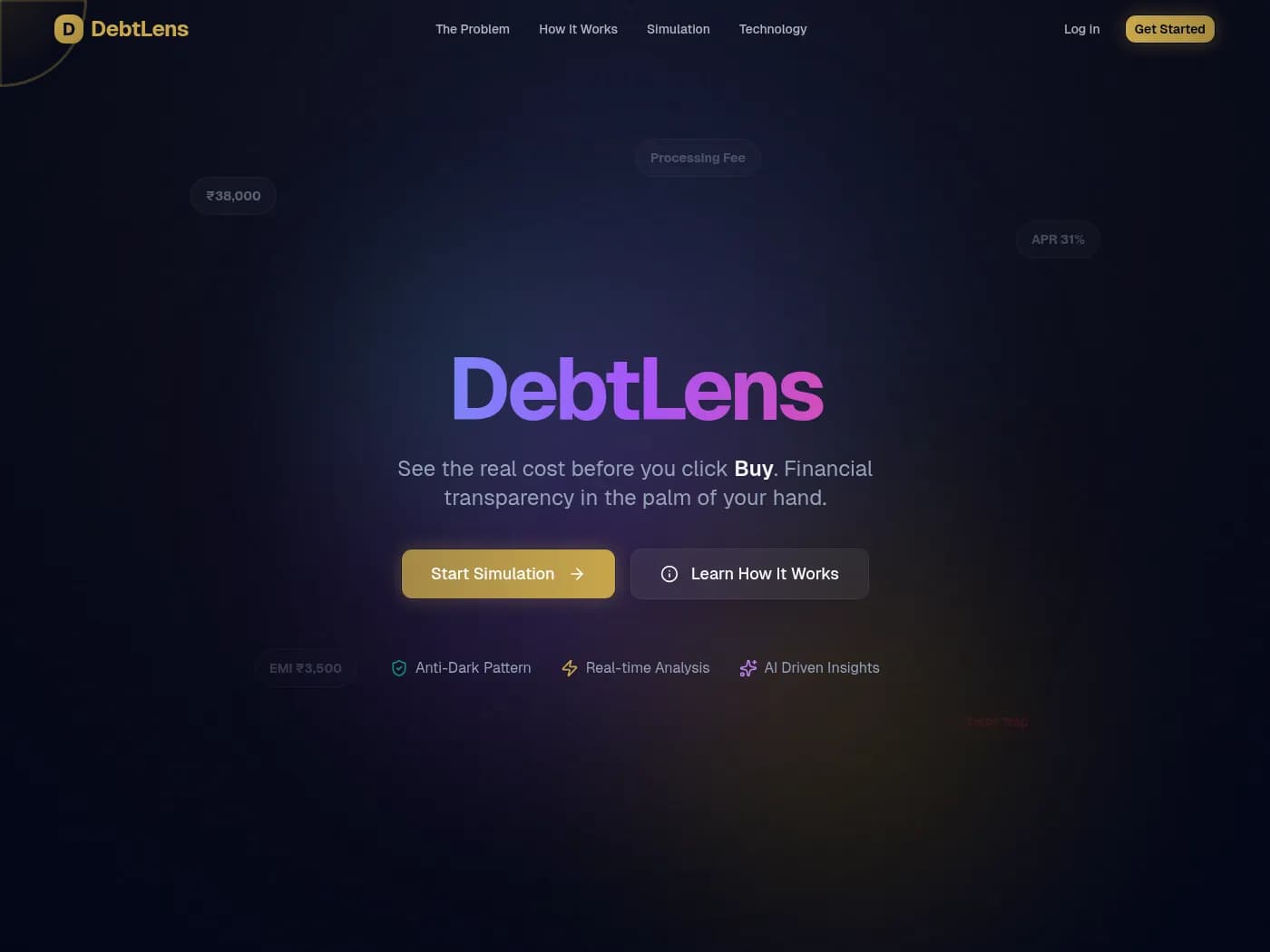 DebtLens Cinematic Redesign