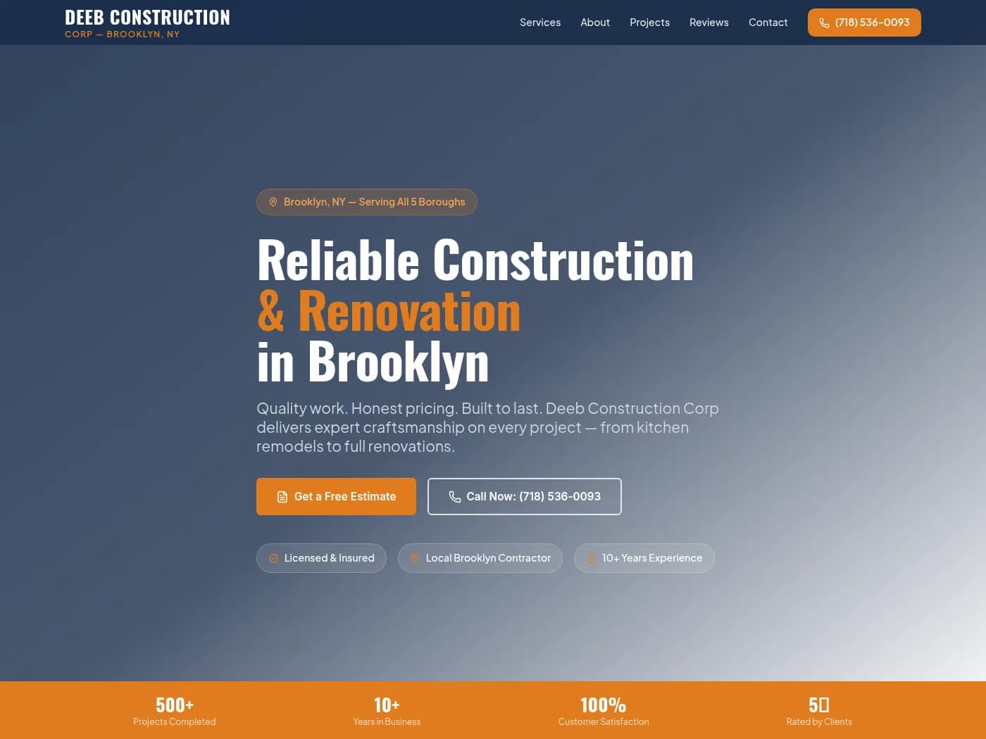 Deeb Construction Website