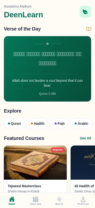 DeenLearn Native App