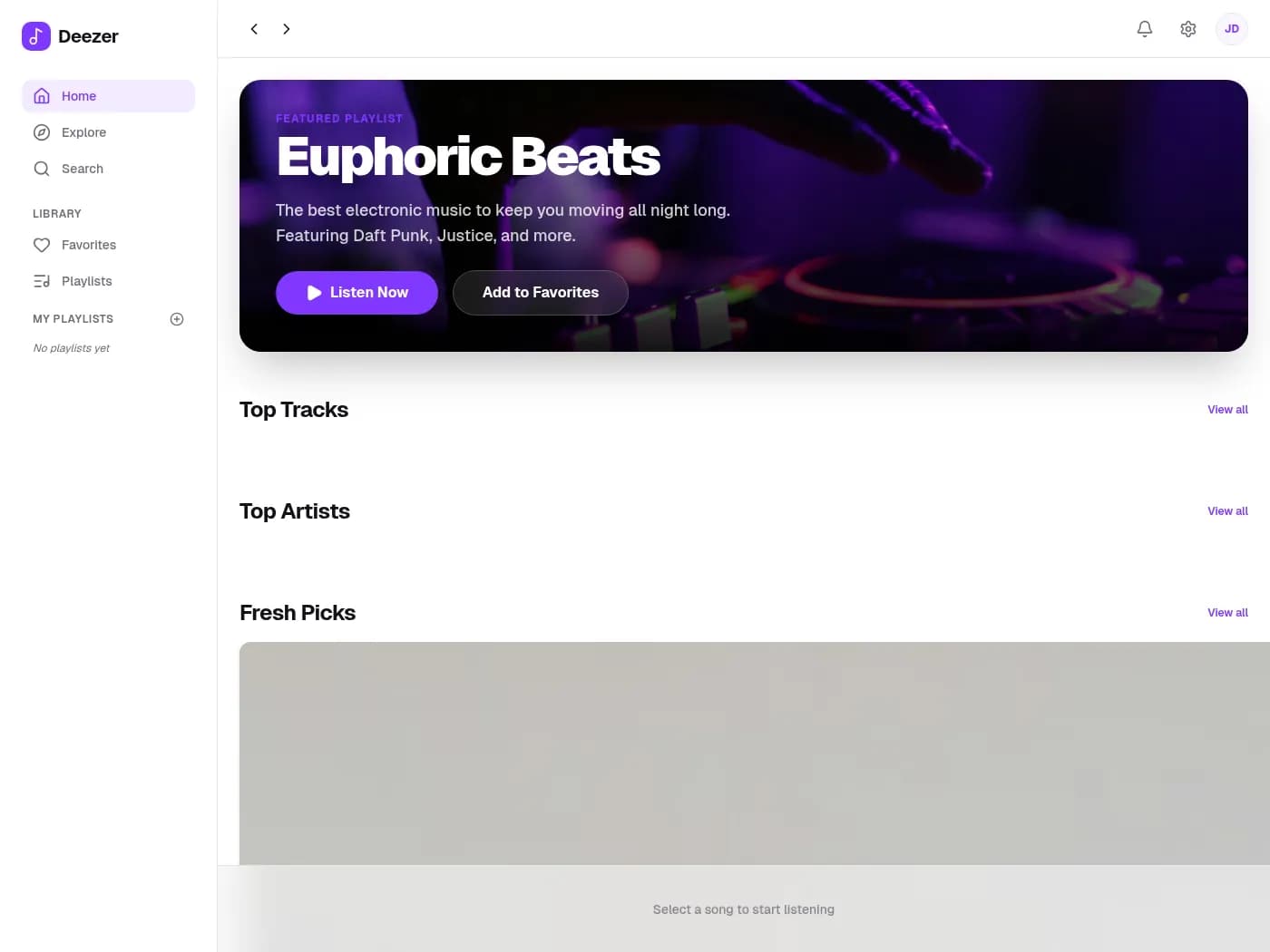 Deezer Clone