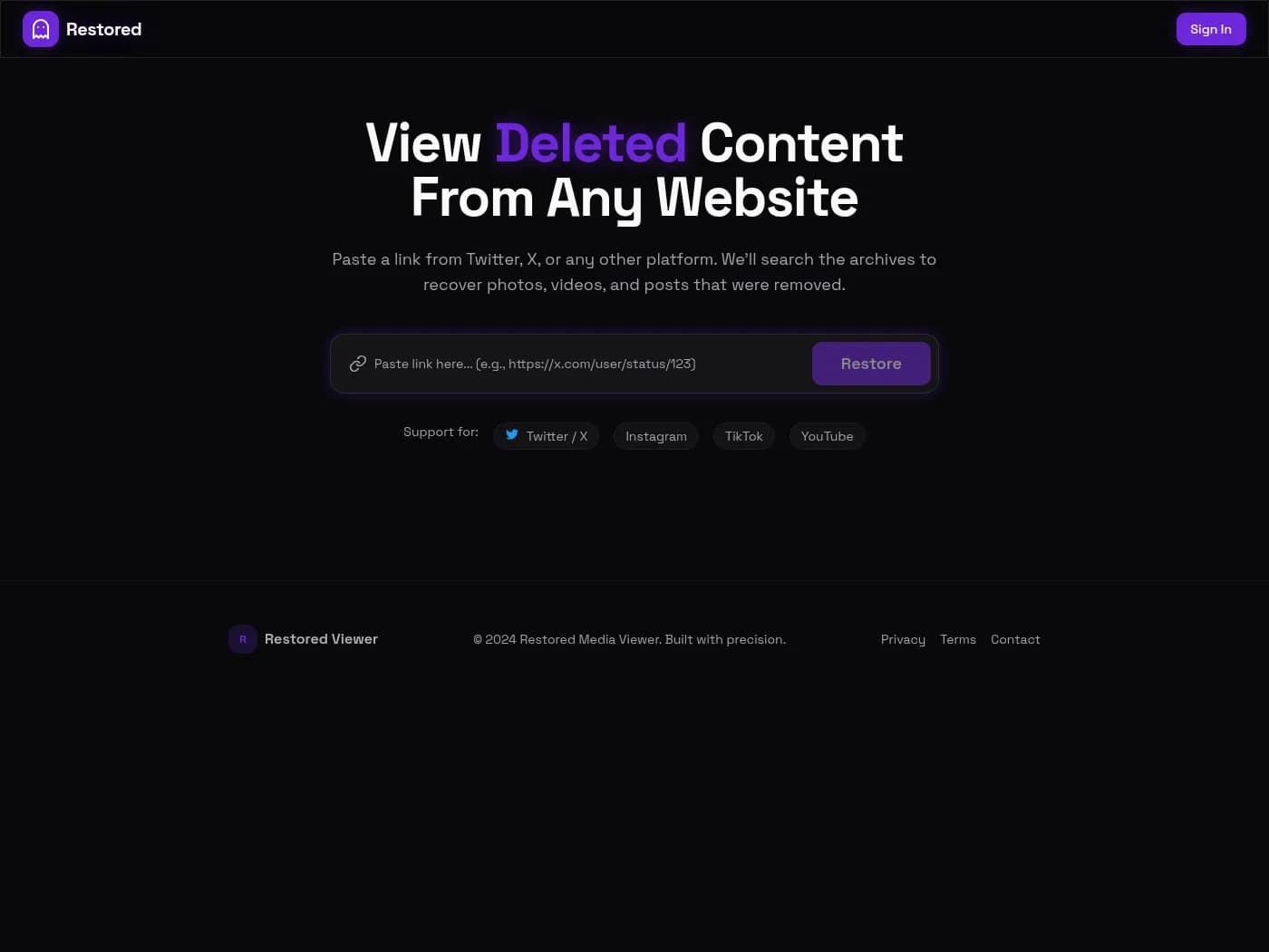 Restored Media Viewer