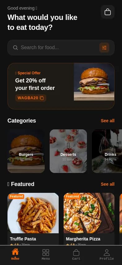 Delivery Menu App