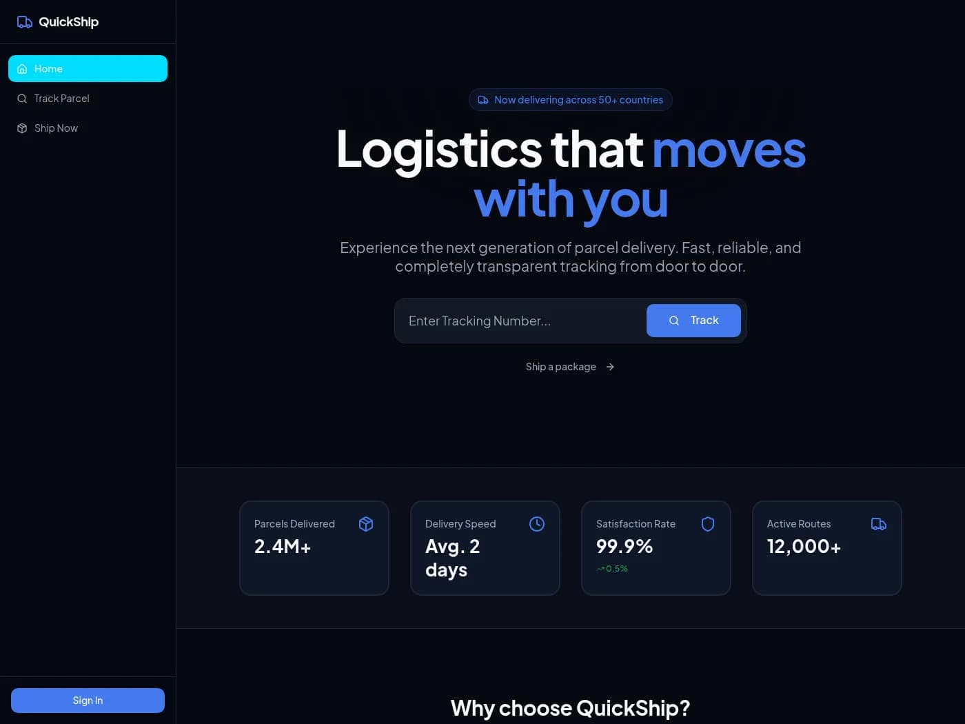 QuickShip Delivery Web