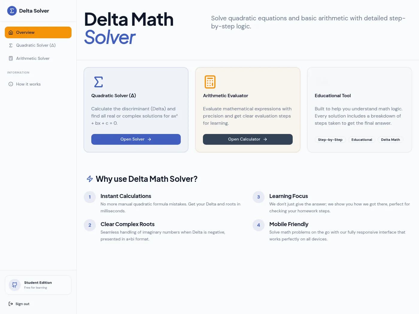 Delta Math Solver