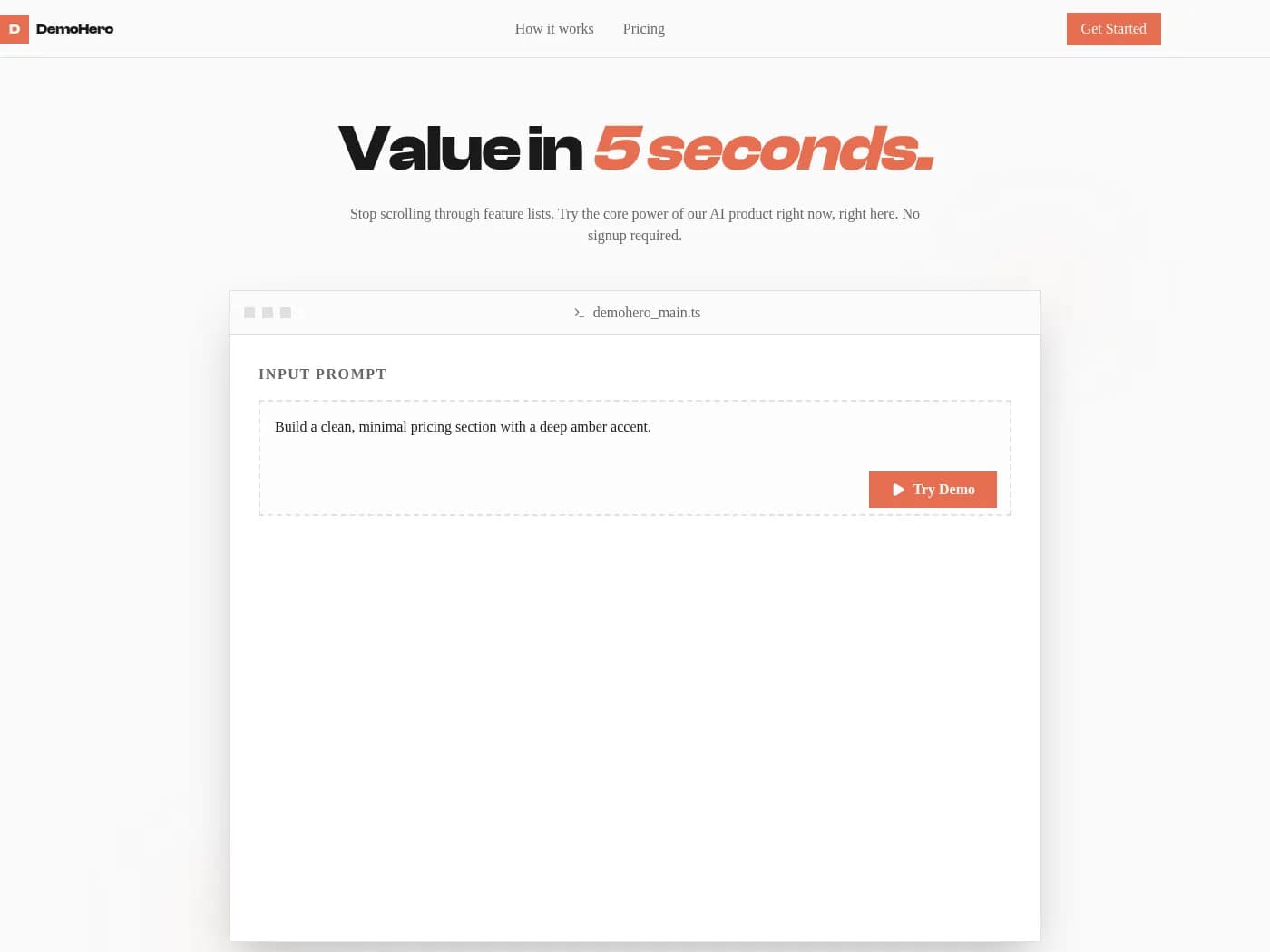 DemoHero Landing Page