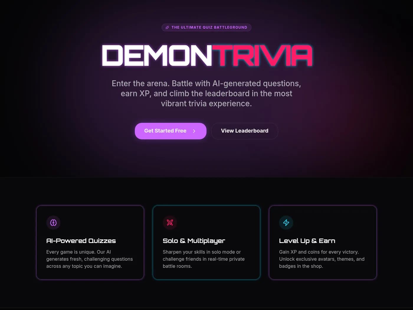 DemonTrivia Quiz Arena