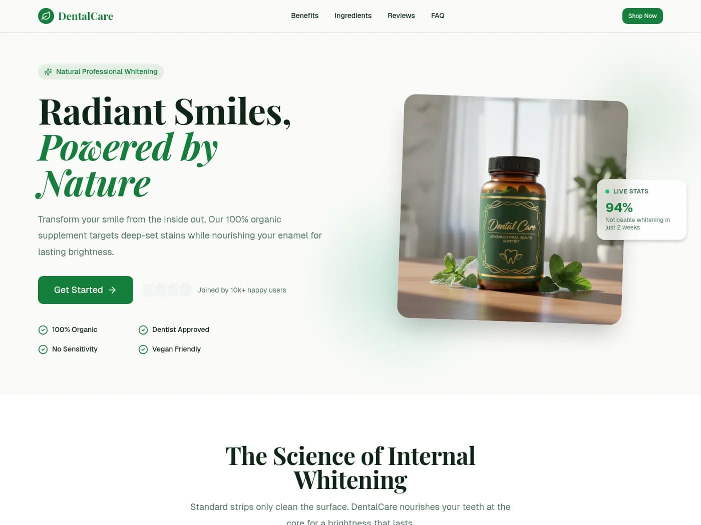 Dental Care Landing Page