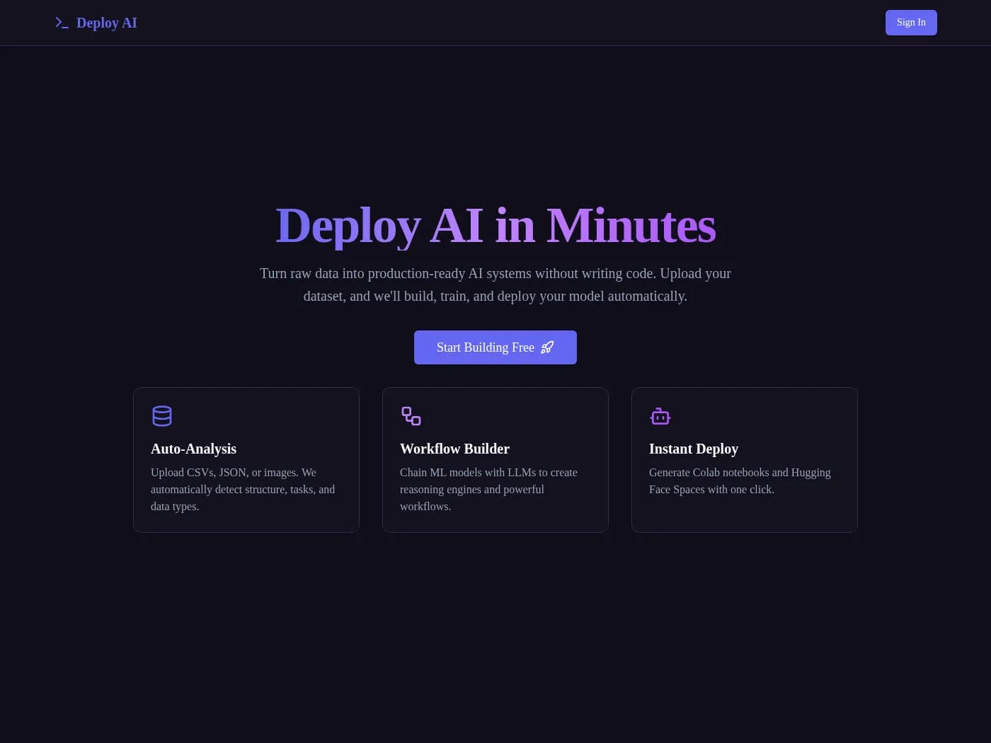 Deploy AI System Builder