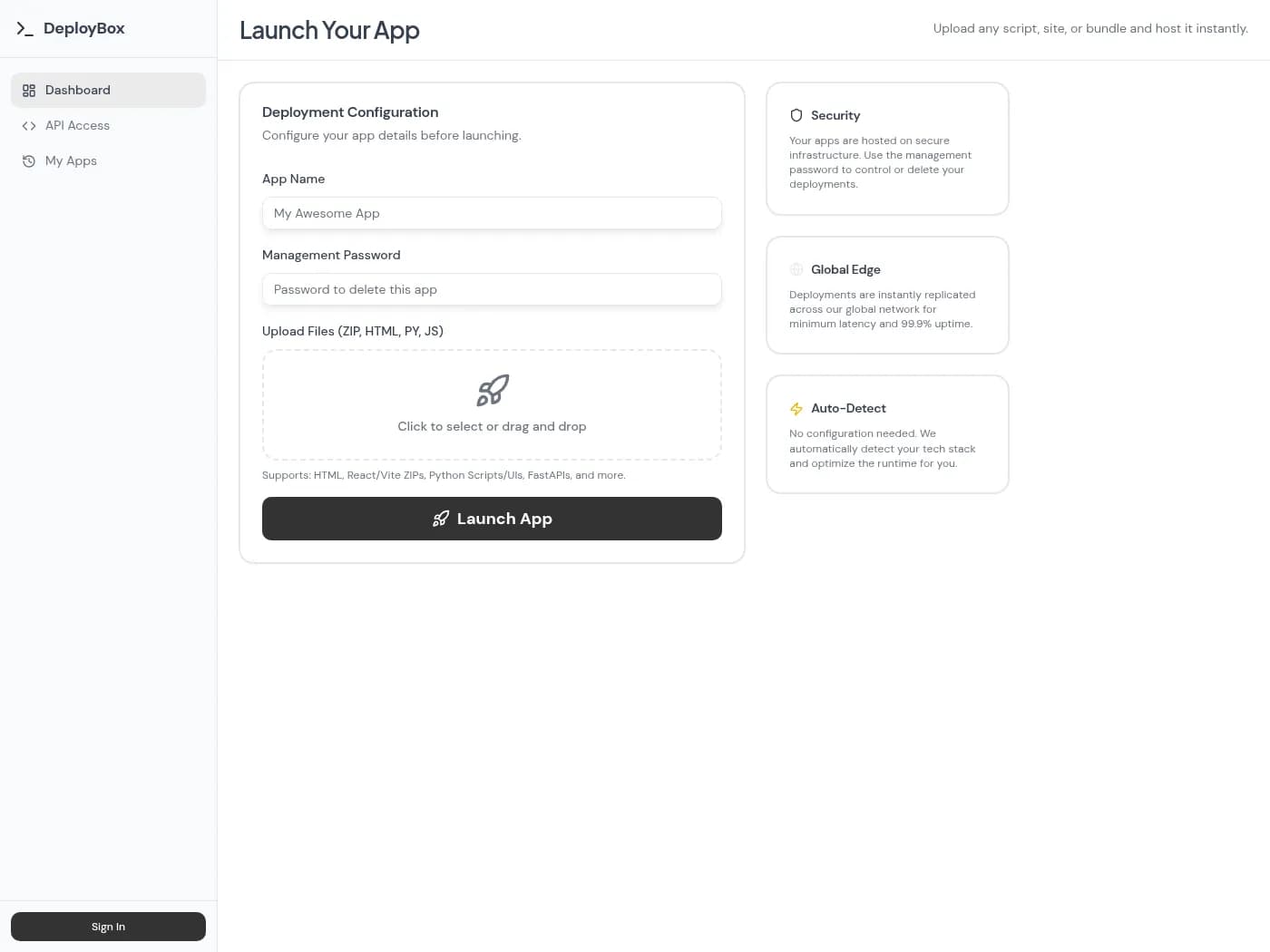 DeployBox AI Platform