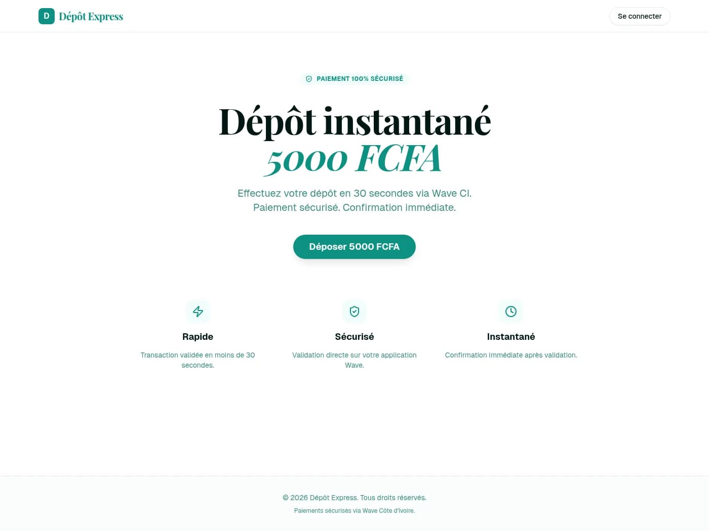 Dépôt Express Web