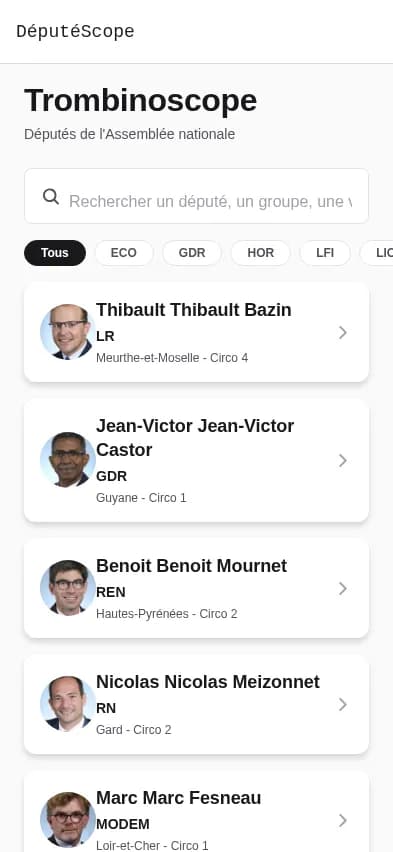 DeputéScope Mobile