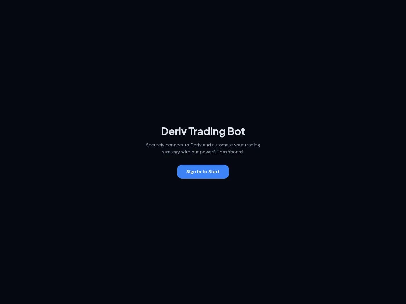 Deriv Trading Bot Dashboard