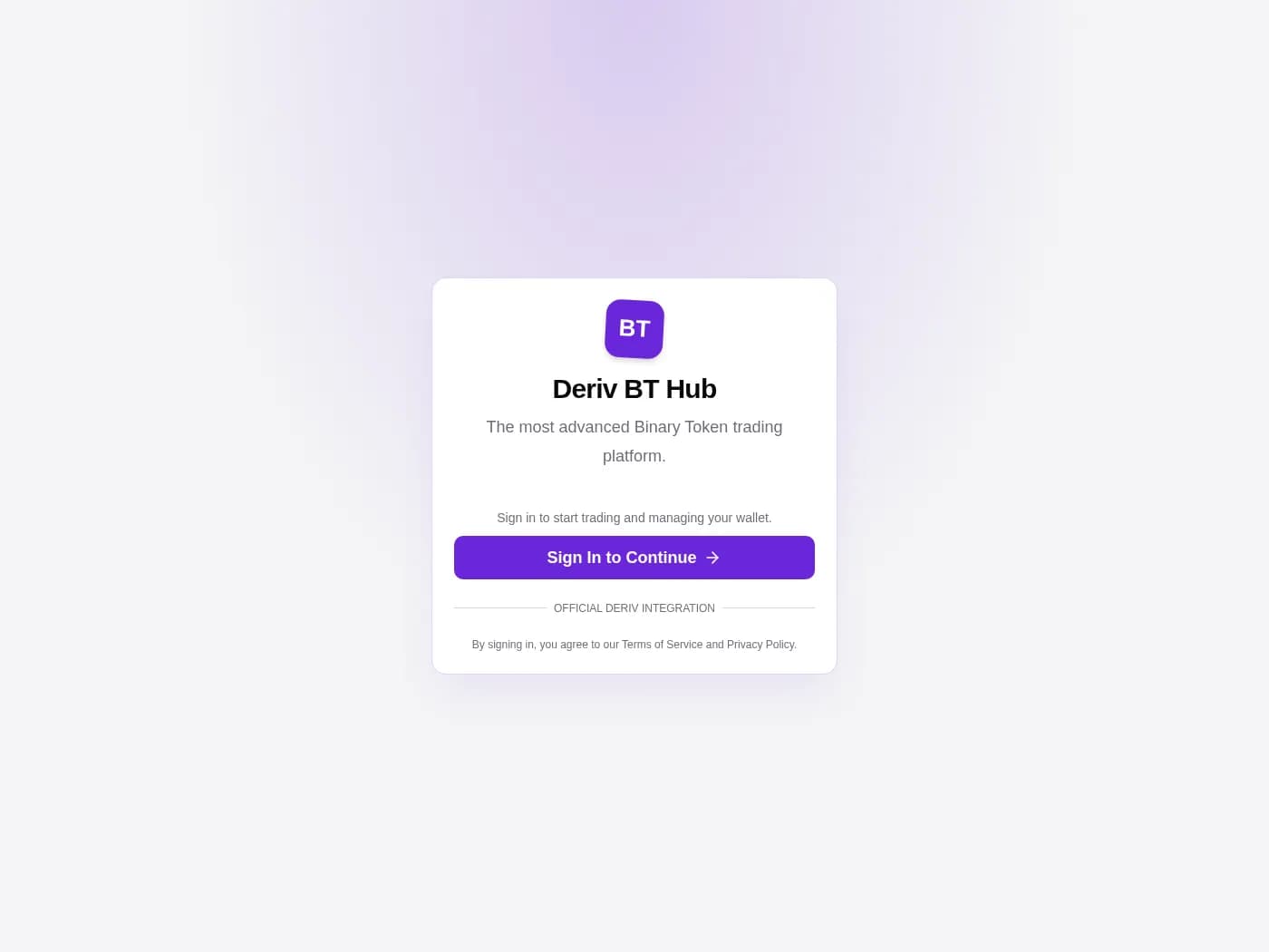 Deriv BT Trading Hub