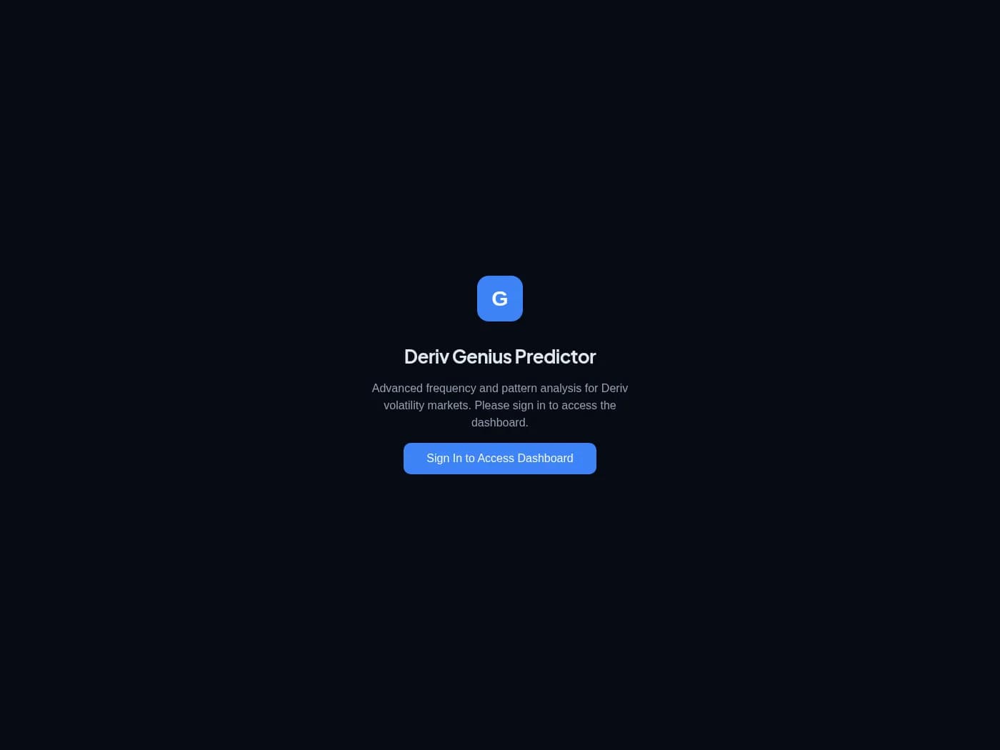 Deriv Genius Predictor